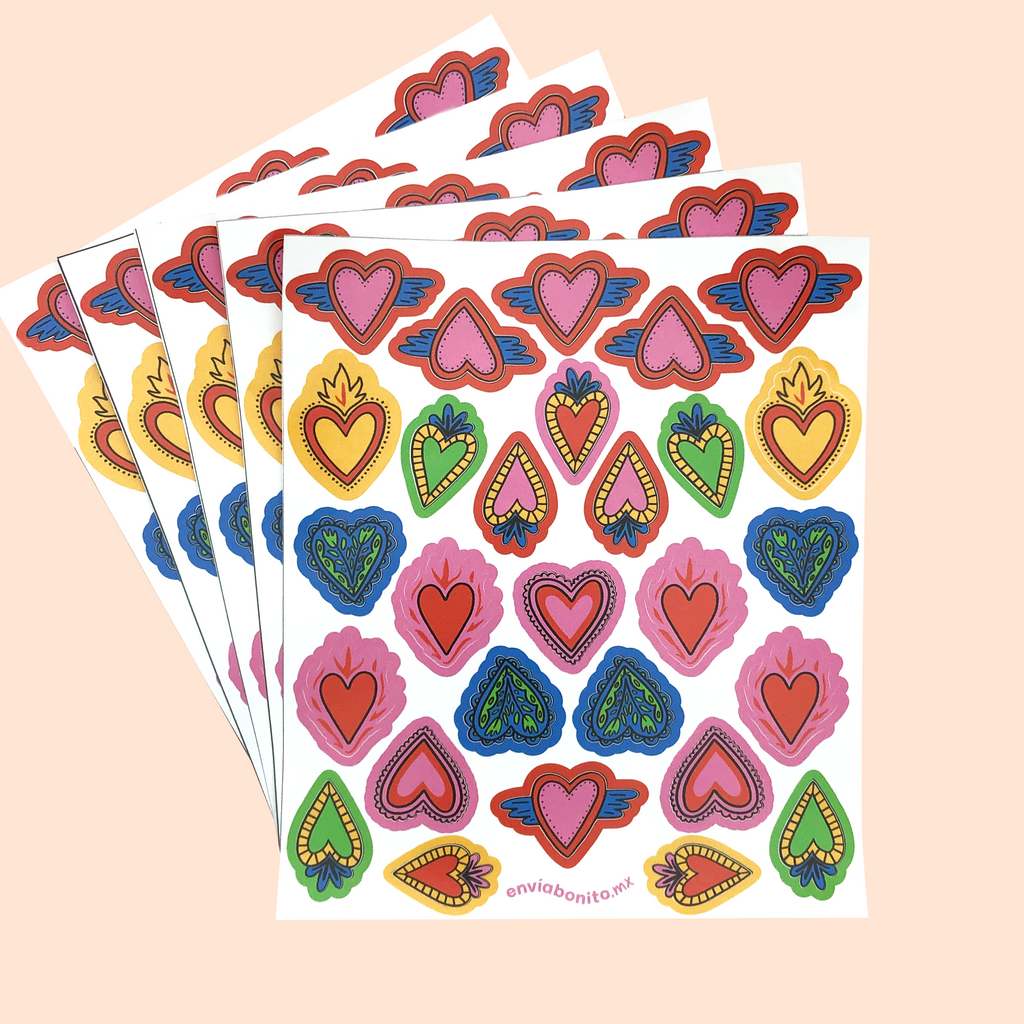 Stickers Corazones 140 Pz – Envía Bonito Mx